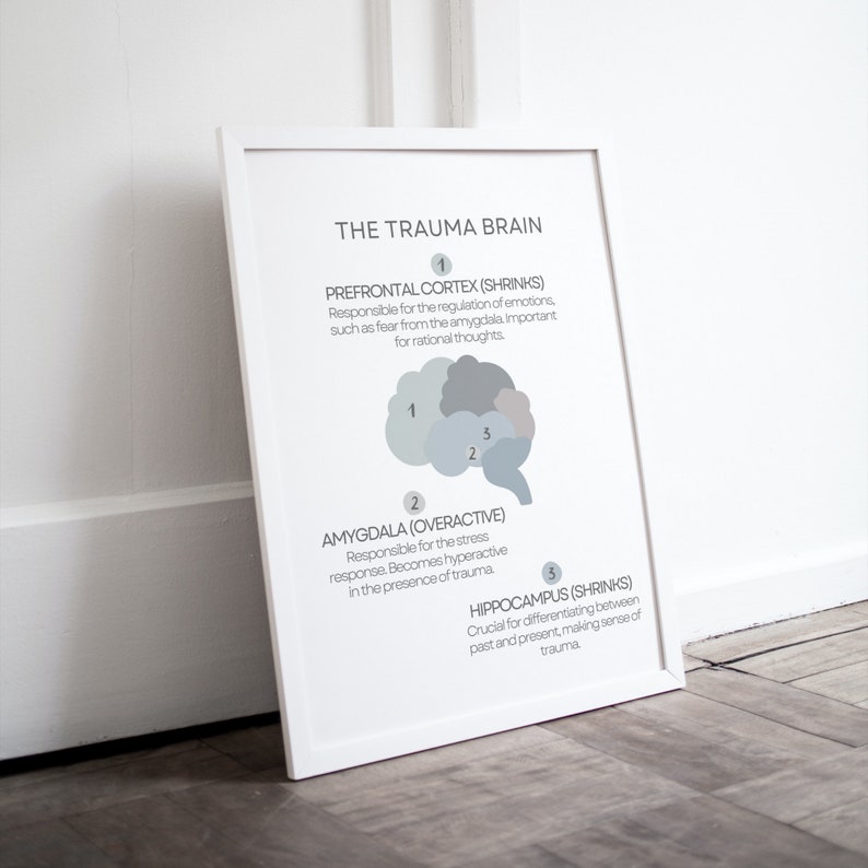 Trauma Brain Therapy Poster, Psychoeducation Wall Art, Healing Trauma ...