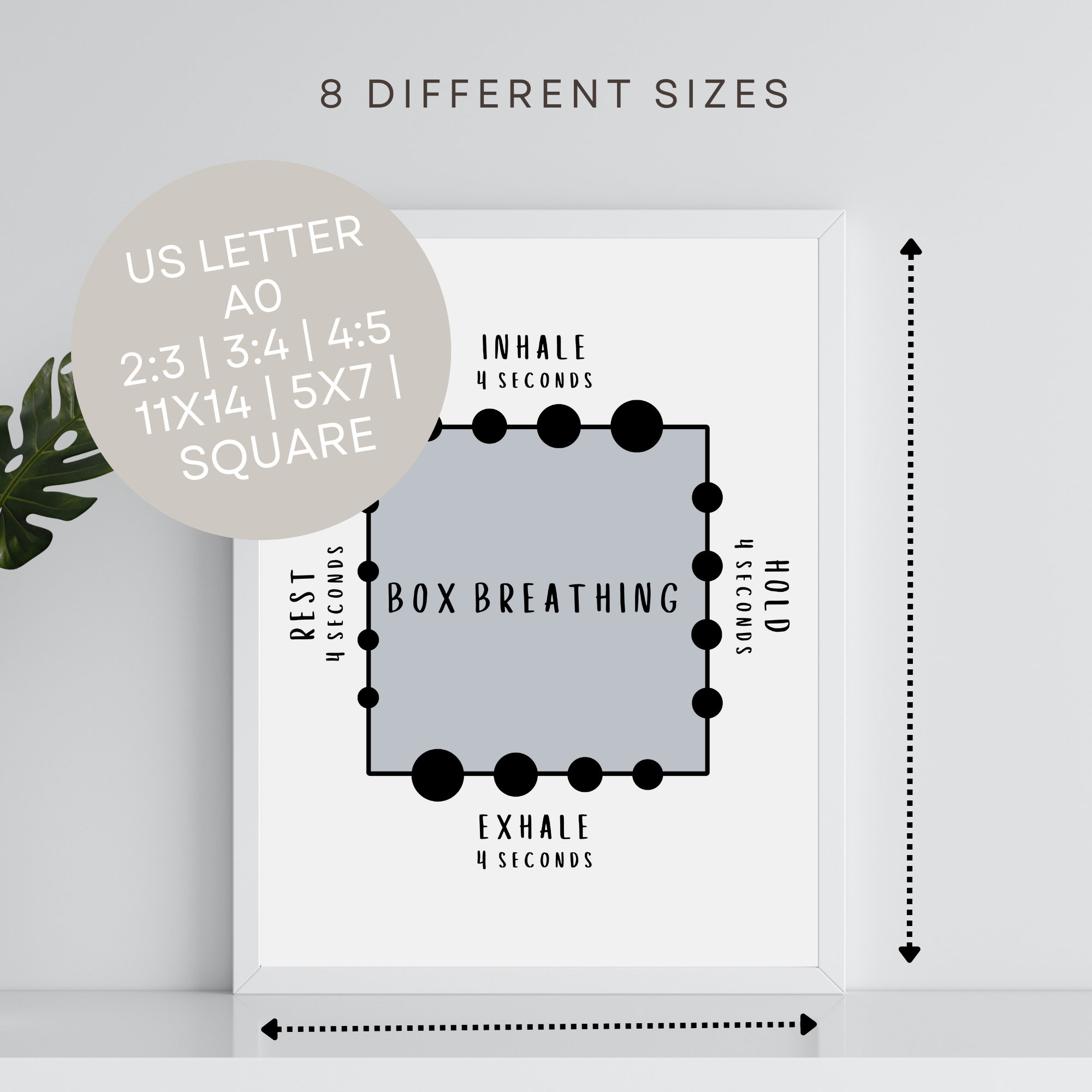 Box Breathing Poster Printable Therapy Office Decor Breathing Exercises ...