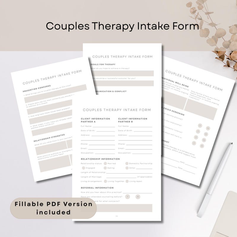 Therapist Marriage Worksheets - Etsy