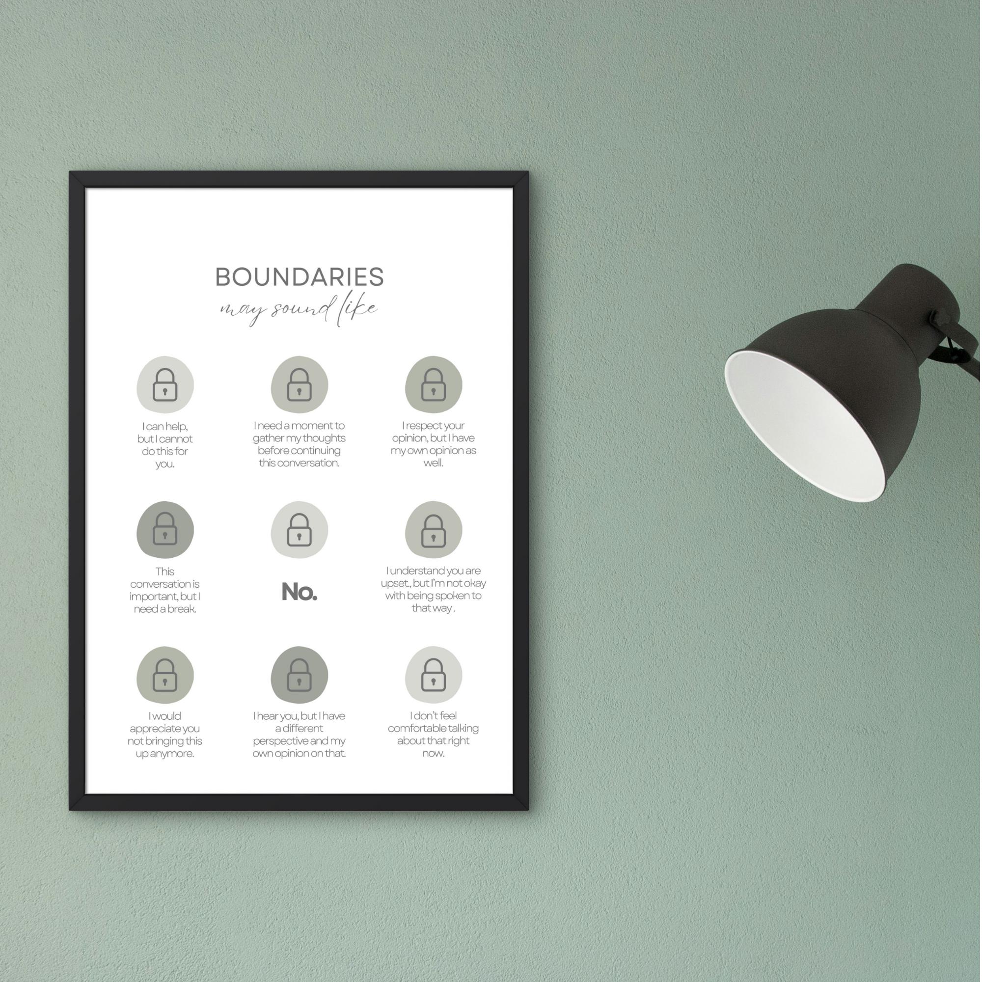 Boundaries Poster Printable Therapy Office Decor Setting Boundaries ...