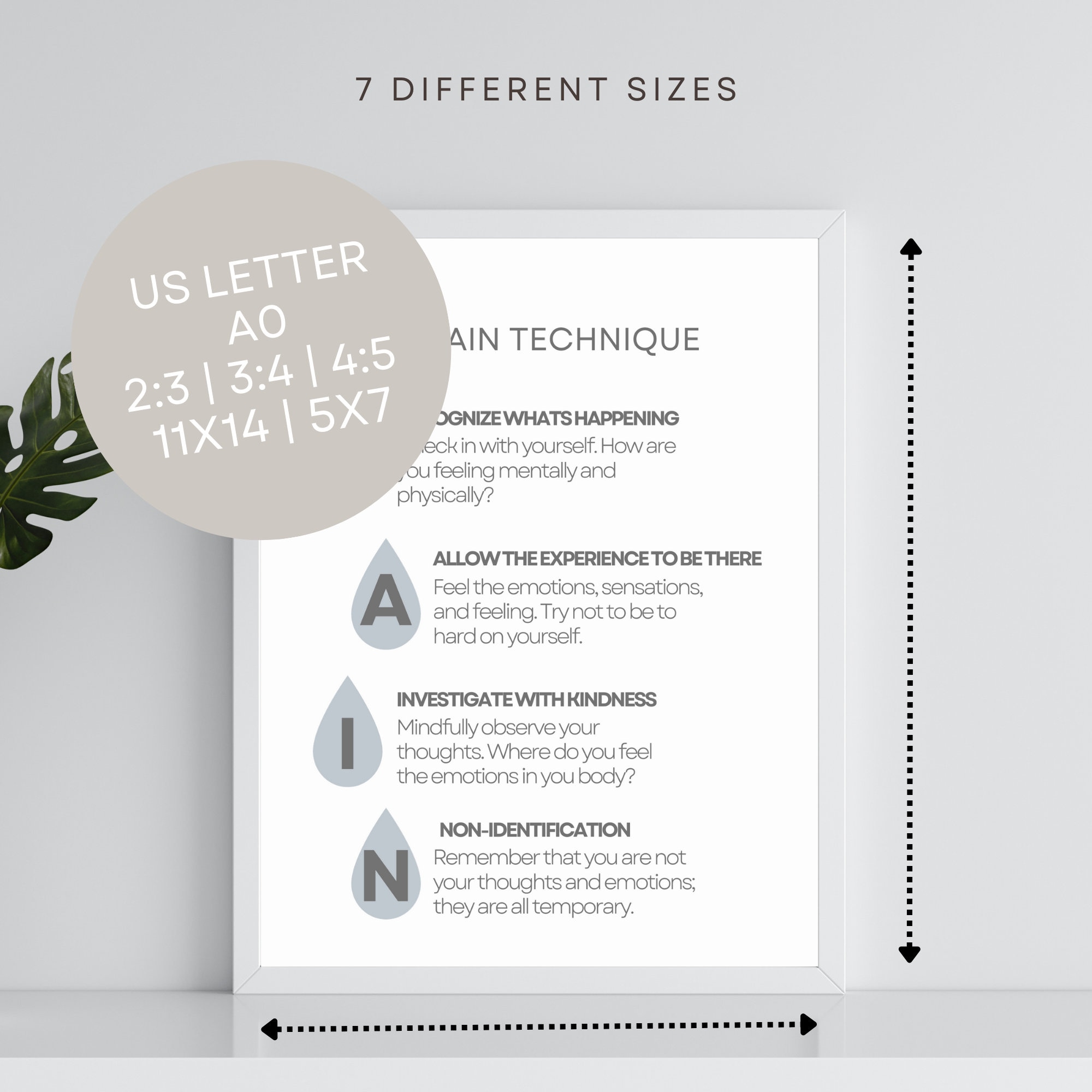 Rain Technique Poster, Coping Skills Print, Mental Health Art, Anxiety ...