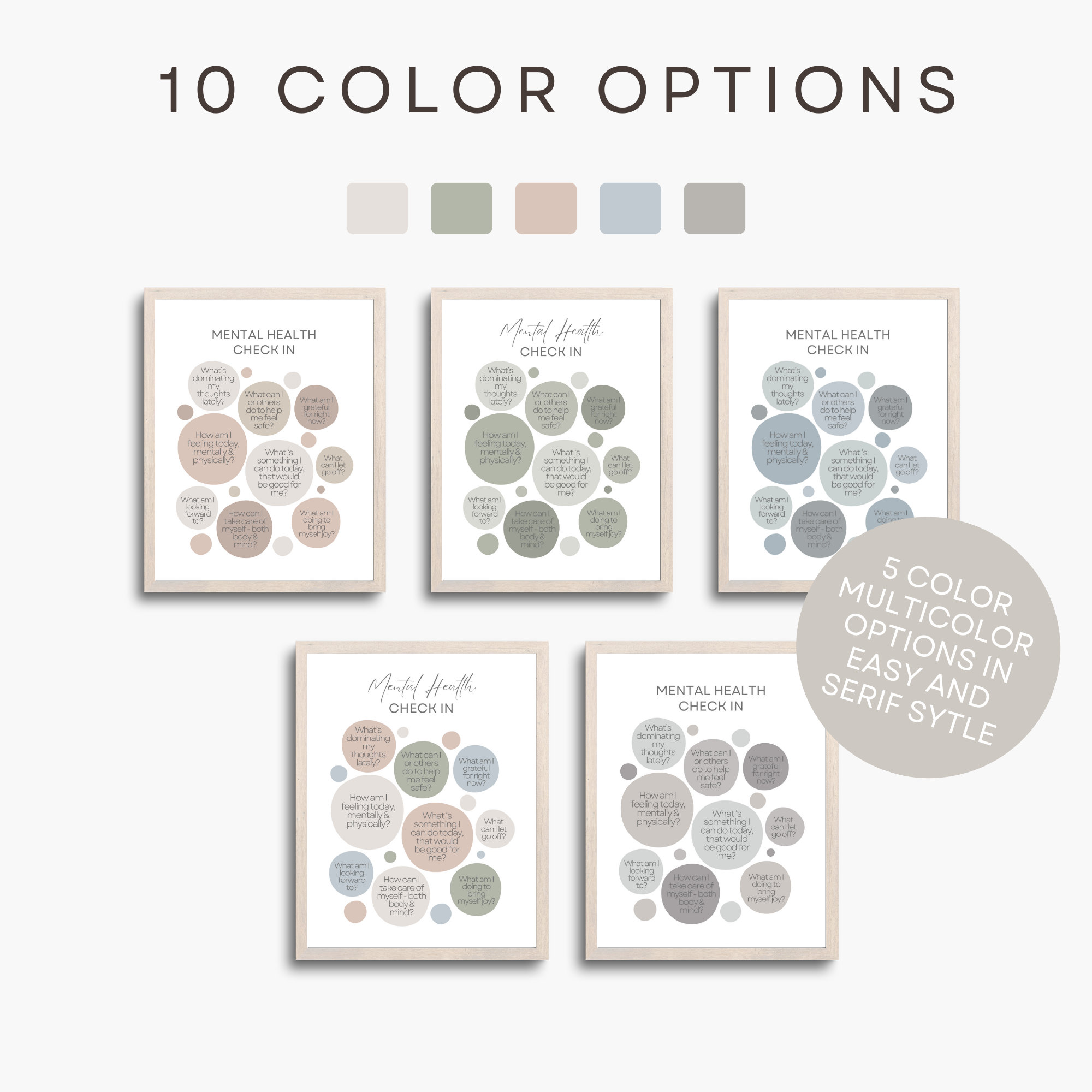 Daily Mental Health Check in Poster, Self Reflection Therapy Office ...