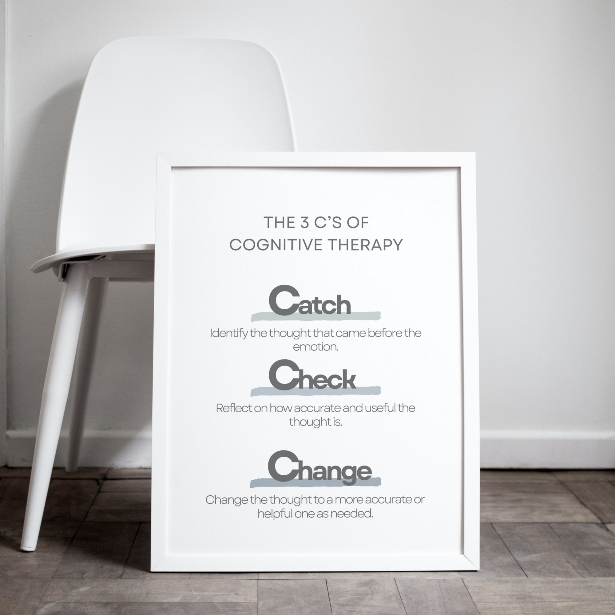 Printable CBT 3 C's Cognitive Therapy Office Decor Print Therapy Tools ...
