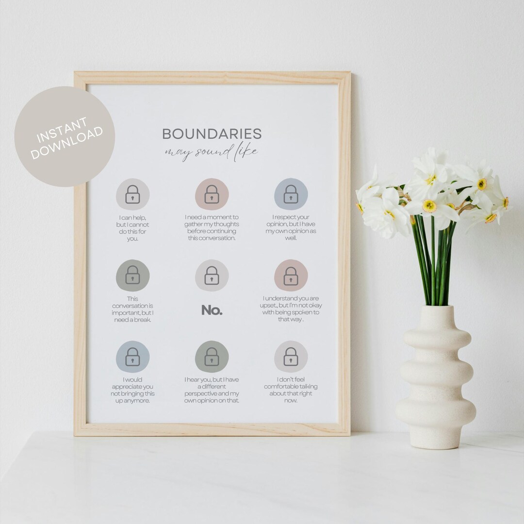 Boundaries Poster Printable Therapy Office Decor Setting Boundaries ...