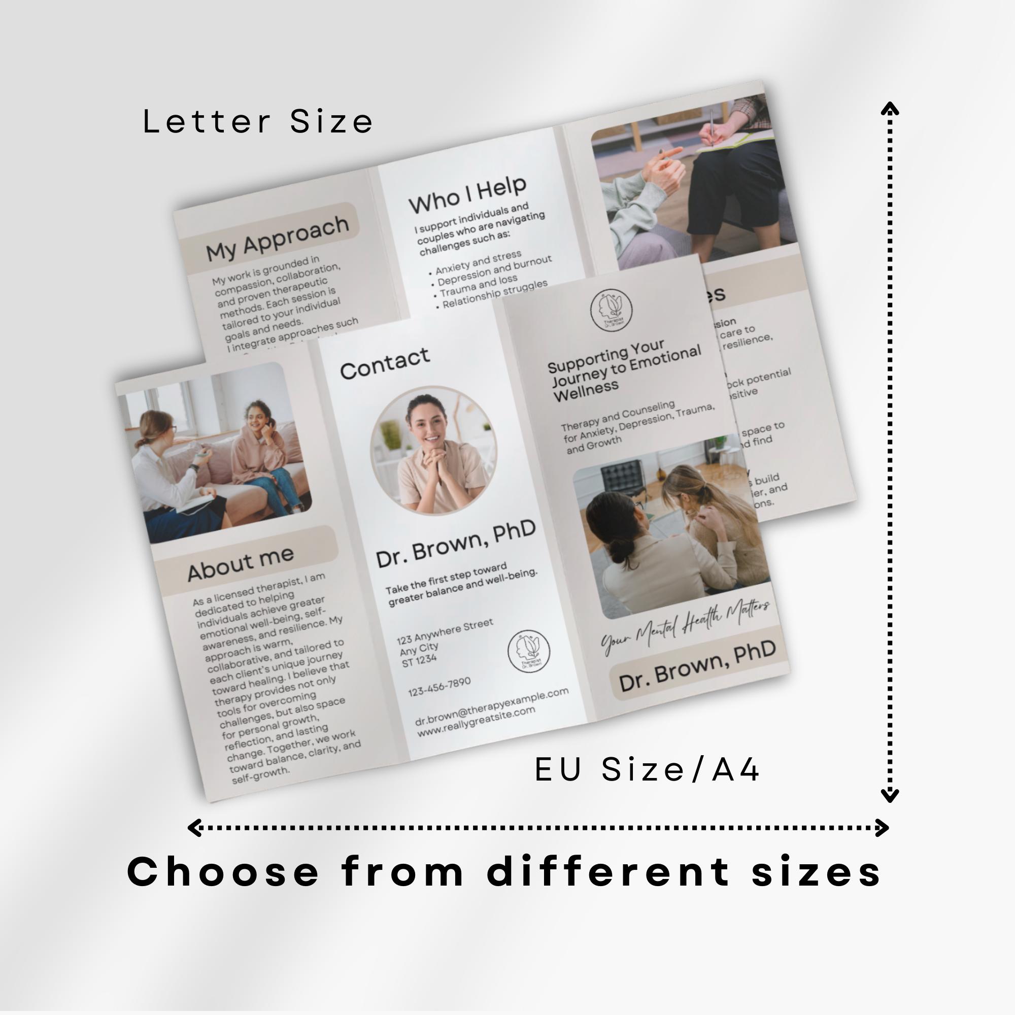 Therapist Flyer and Brochure Bundle, Mental Health Marketing Set ...