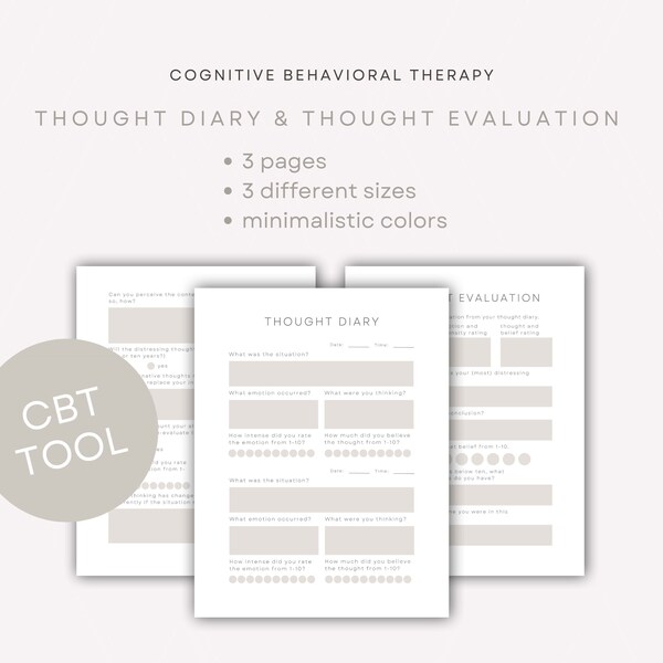 Cbt Worksheet Bundle - Etsy