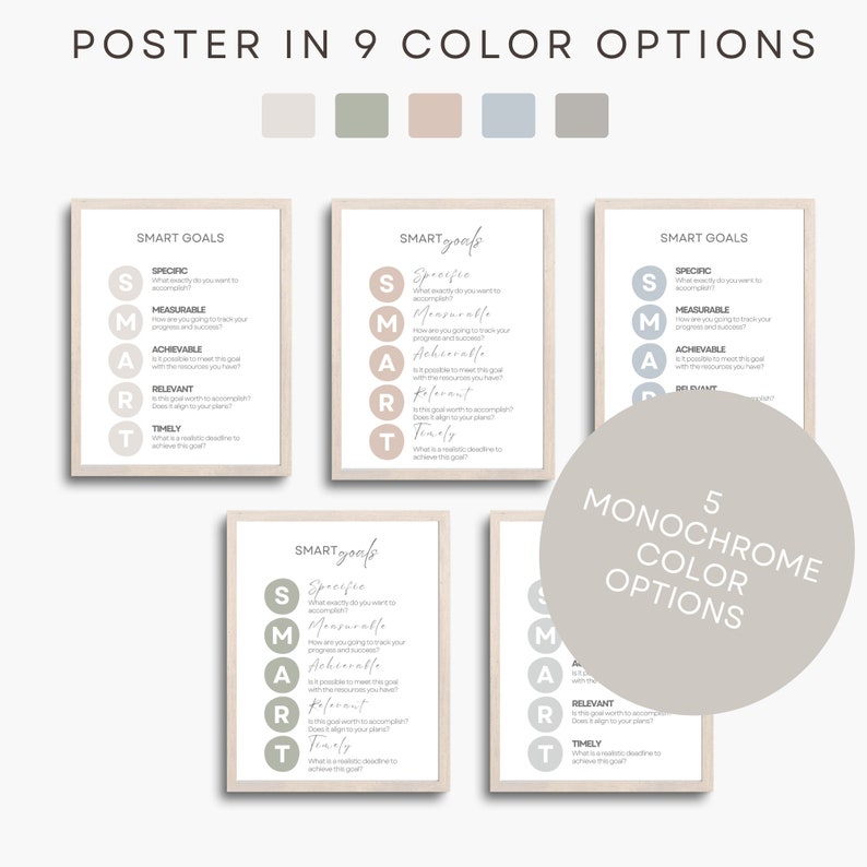 SMART Goal Setting Template Printable Goal Tracker Worksheets and ...