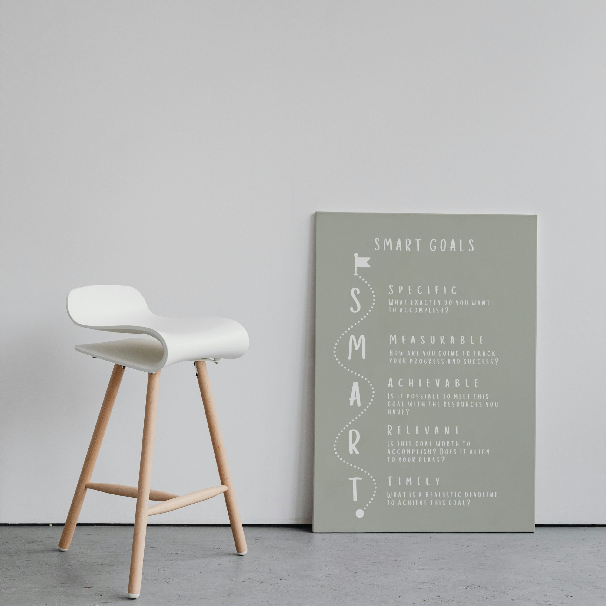 Smart Goals Poster Goal Setting Printable Therapy Office Decor Social ...