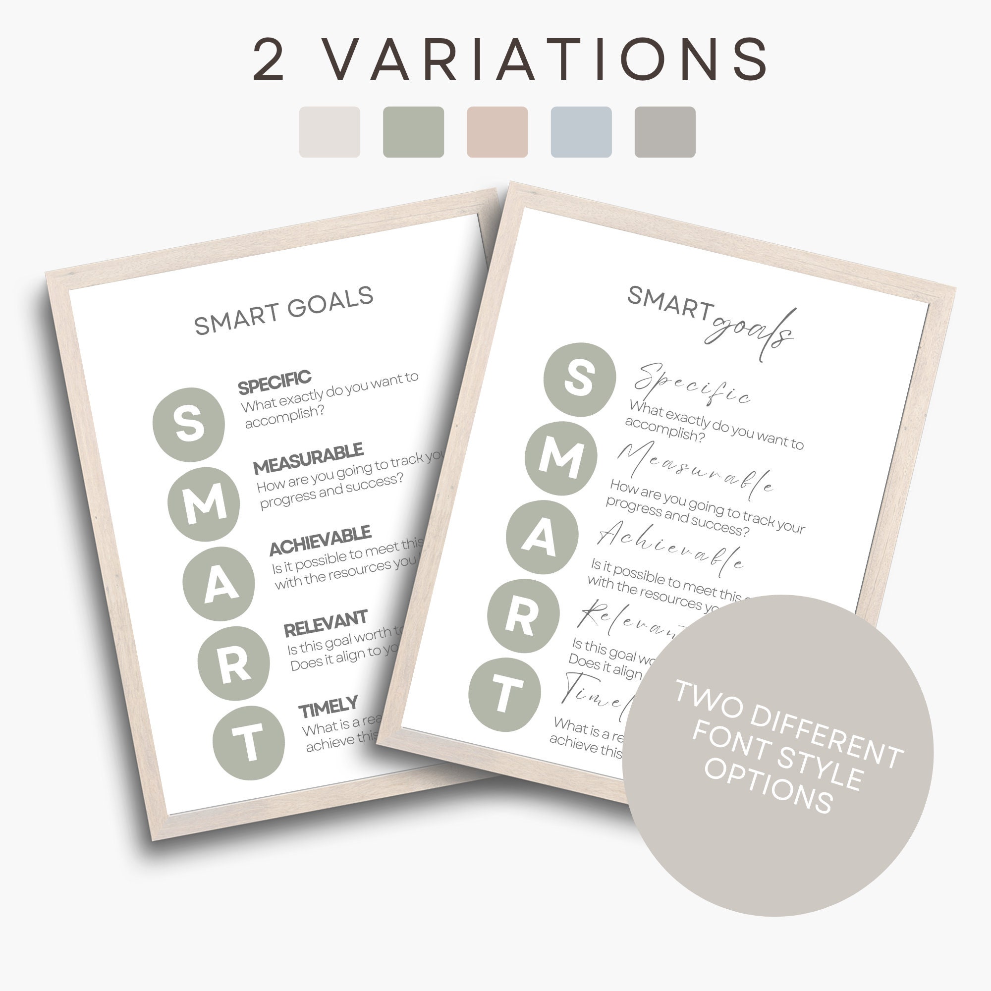Smart Goals Poster Life Coach Print Coaching Resources Smart Goal ...