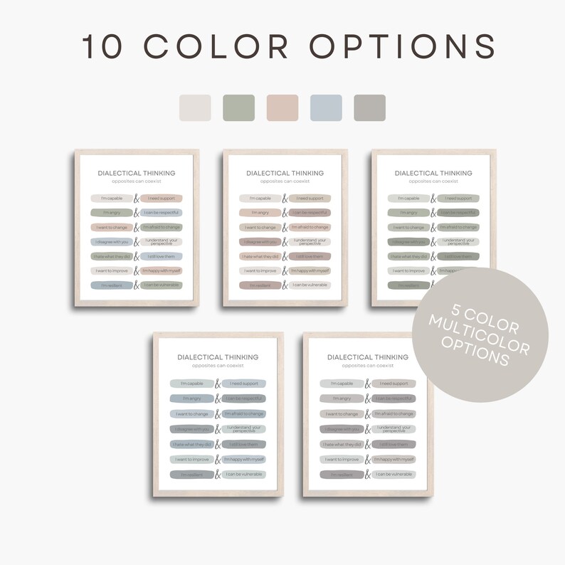 Printable Dialectical Thinking Poster Dbt Coping Skills Dialectical ...