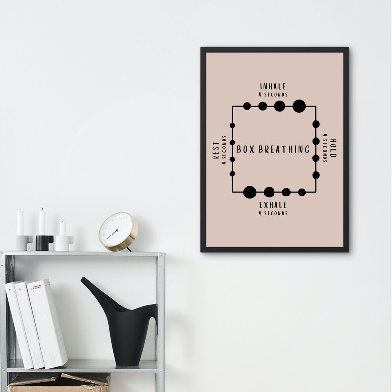 Box Breathing Poster Printable Therapy Office Decor Breathing Exercises ...