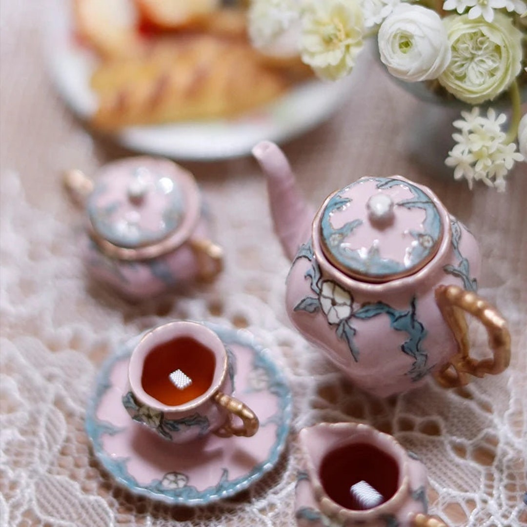 Mini Afternoon Tea Set for Dollhouse BJD, OB11, GSC, Blythe, LOL, Mouse ...