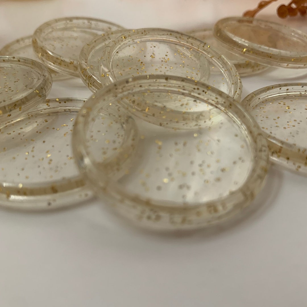 11 Transparent Gold Flaked Planner Disc 35mm Planner Disc Happy Planner ...