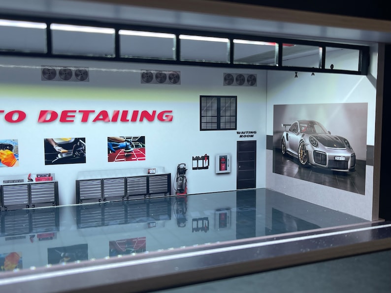 Auto Detailing Garage Theme LED Display Diorama - Etsy