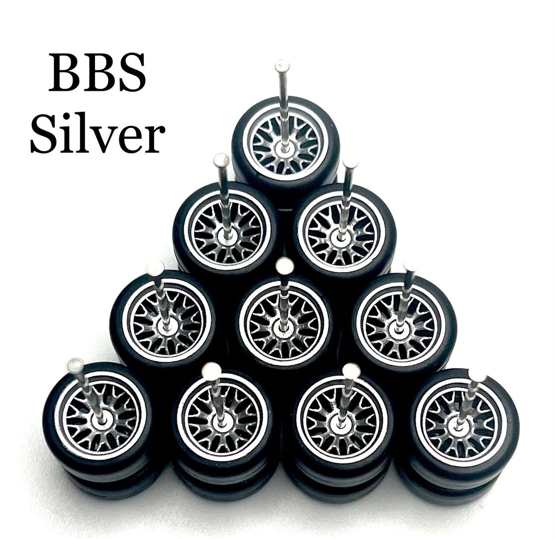 BBS Silver (5 PACK SET) 11 Mm - 1/64 Scale W/ Rubber Tires - Etsy