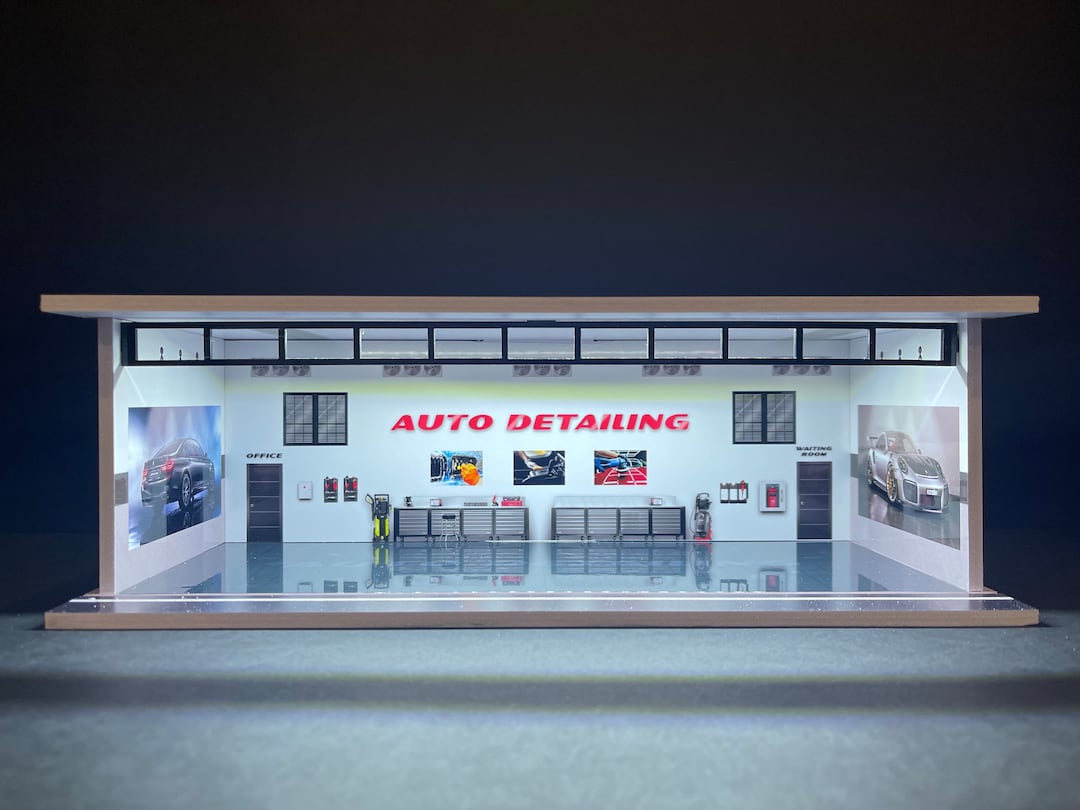 Auto Detailing Garage Theme LED Display Diorama - Etsy