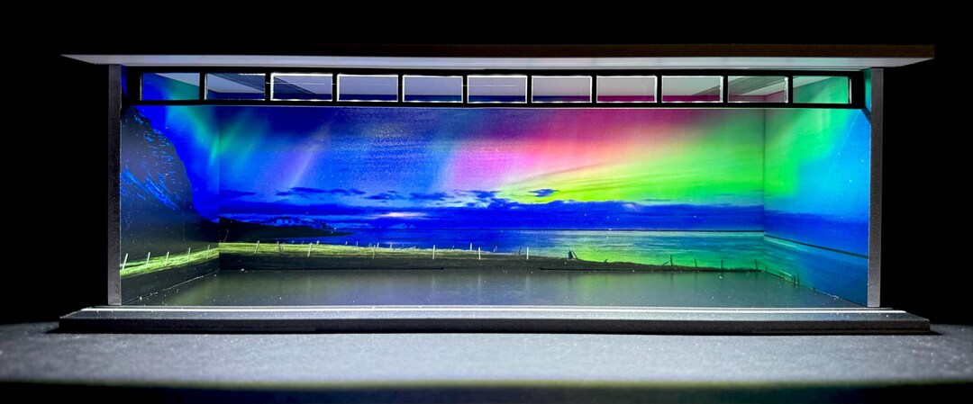 Northern Lights Garage Theme LED Display Diorama - Etsy