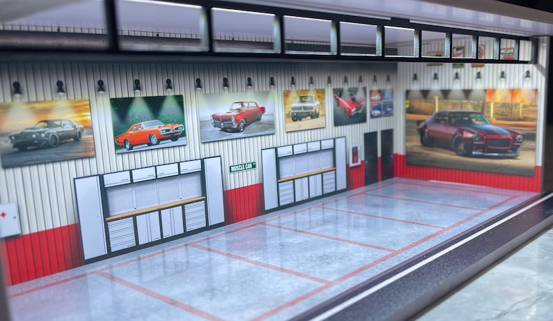 General Muscle Car Garage Theme LED Display Diorama - Etsy