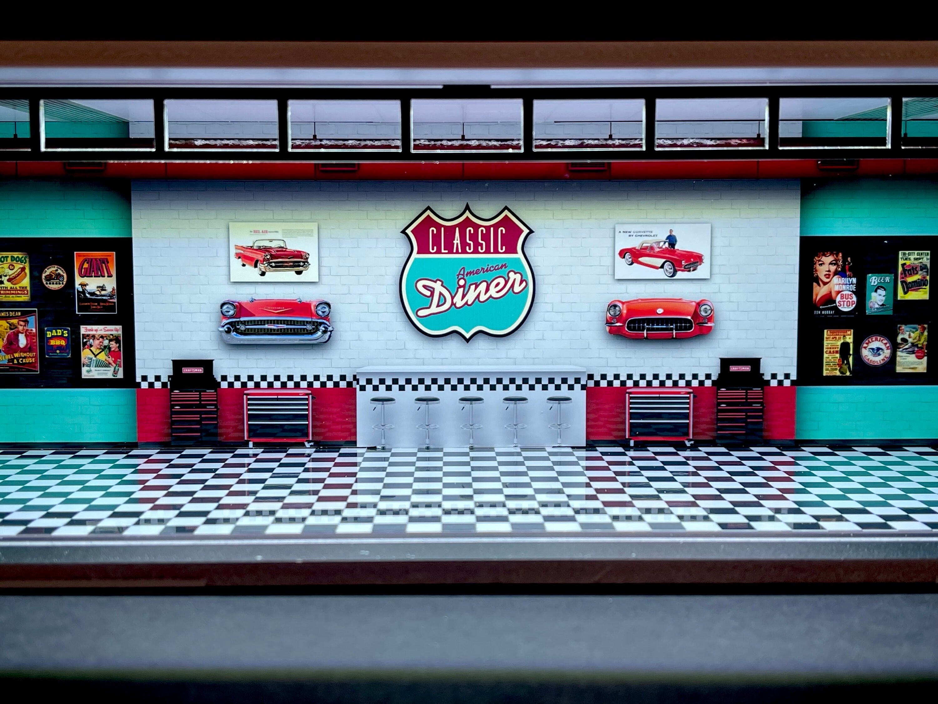50’s Diner Theme LED Display Diorama - Etsy