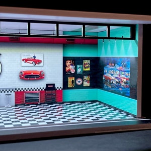 50’s Diner Theme LED Display Diorama - Etsy
