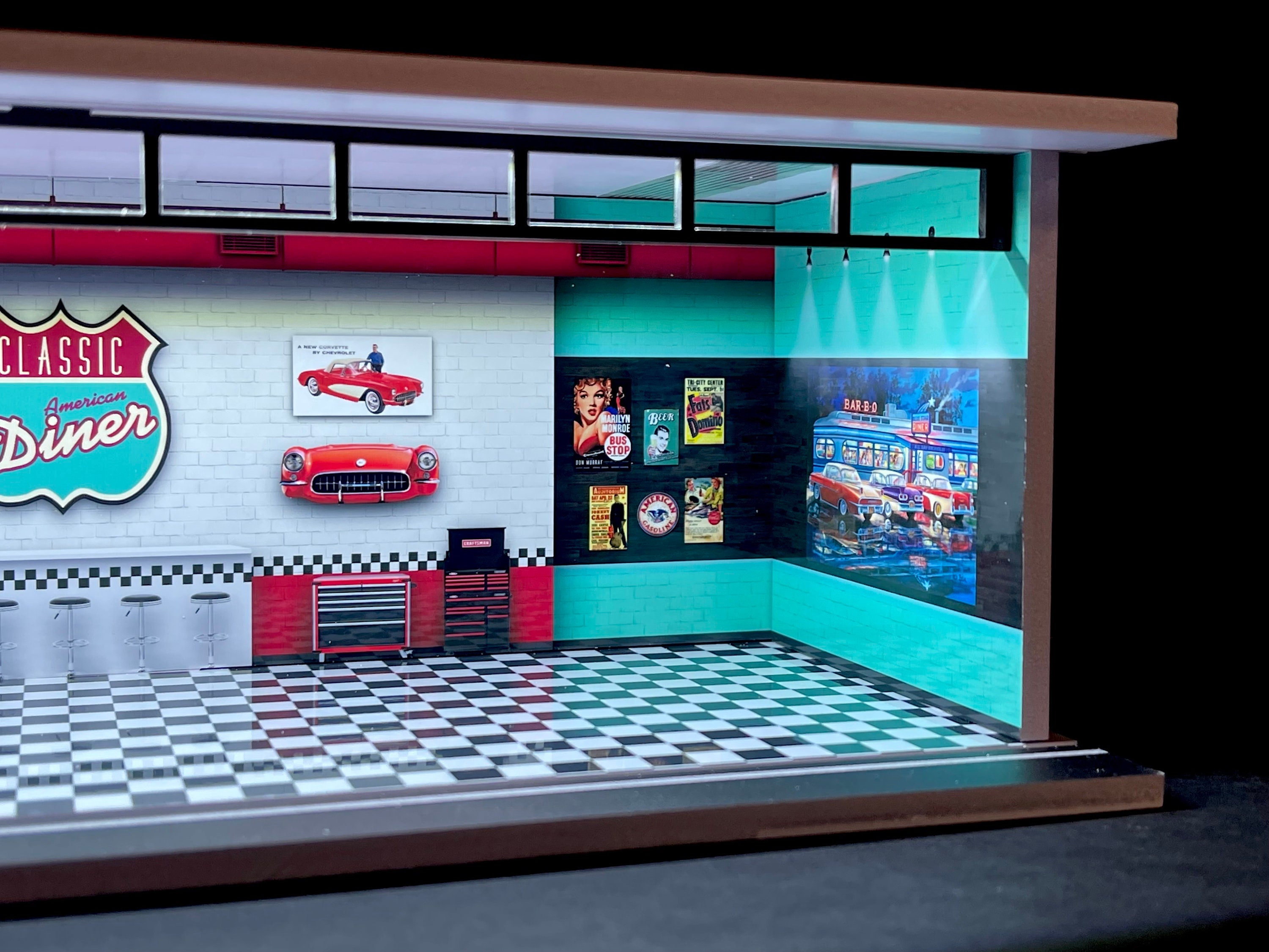 50’s Diner Theme LED Display Diorama - Etsy