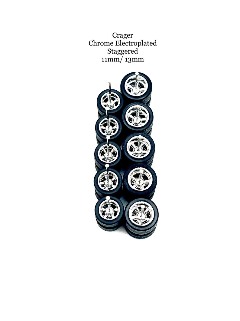Cragar Chrome Electroplated STAGGERED 11mm/13 Mm (5 Pack Set) - 1/64 ...