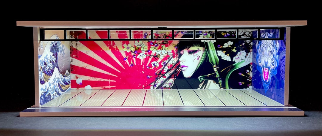 Japanese Mural Art Theme LED Display Diorama - Etsy