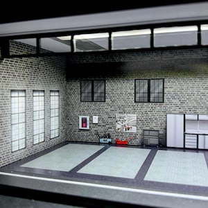 General Gray Garage Theme LED Display Diorama - Etsy