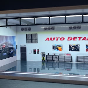 Auto Detailing Garage Theme LED Display Diorama - Etsy