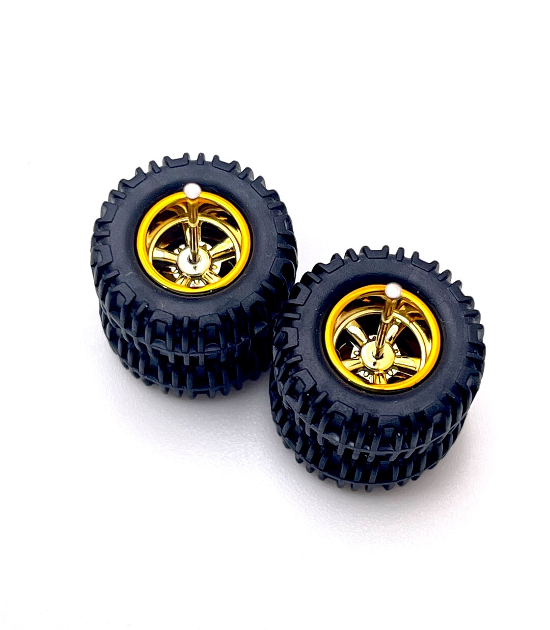 17mm Cragar Gold Electroplated Off-road Wheel & Tire Kit (1 SET) - 1/64 ...