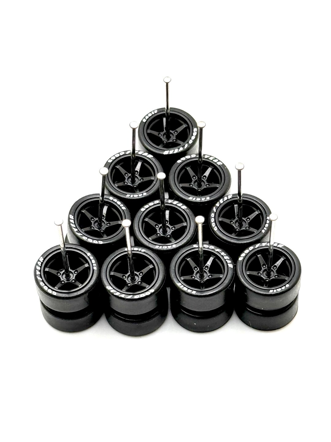Advan V2 Black W/ Lettered Tire JDM Axle (5 PACK SET) 11 Mm - 1/64 ...