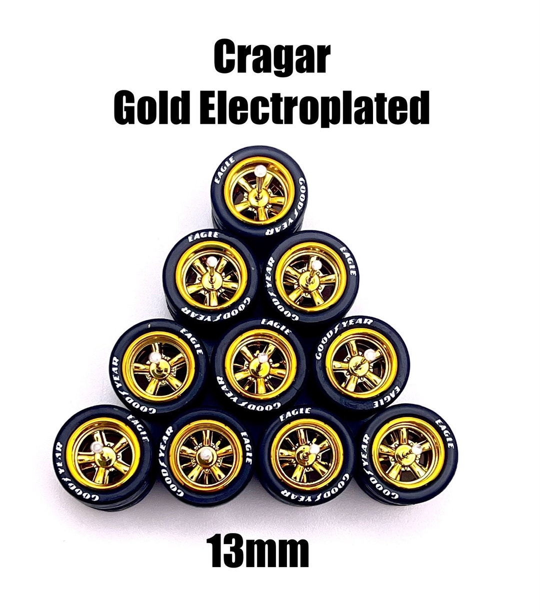Cragar Gold Electroplated With Lettered Tires 13mm/13 Mm (5 Pack Set ...