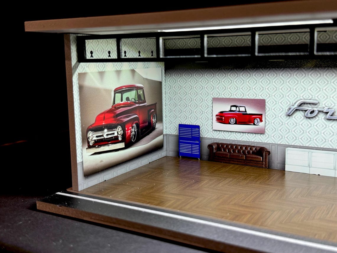 F100 Pickup Garage Theme LED Display Diorama - Etsy