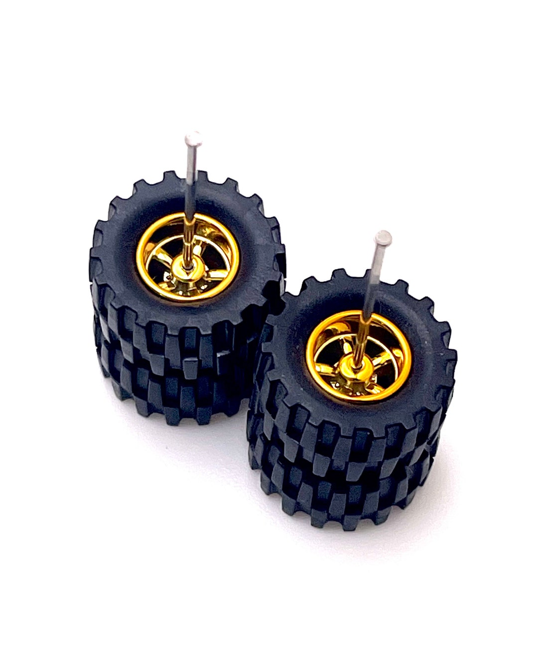 14mm Cragar Gold Electroplated Off-road Wheel & Tire Kit (1 SET) - 1/64 ...