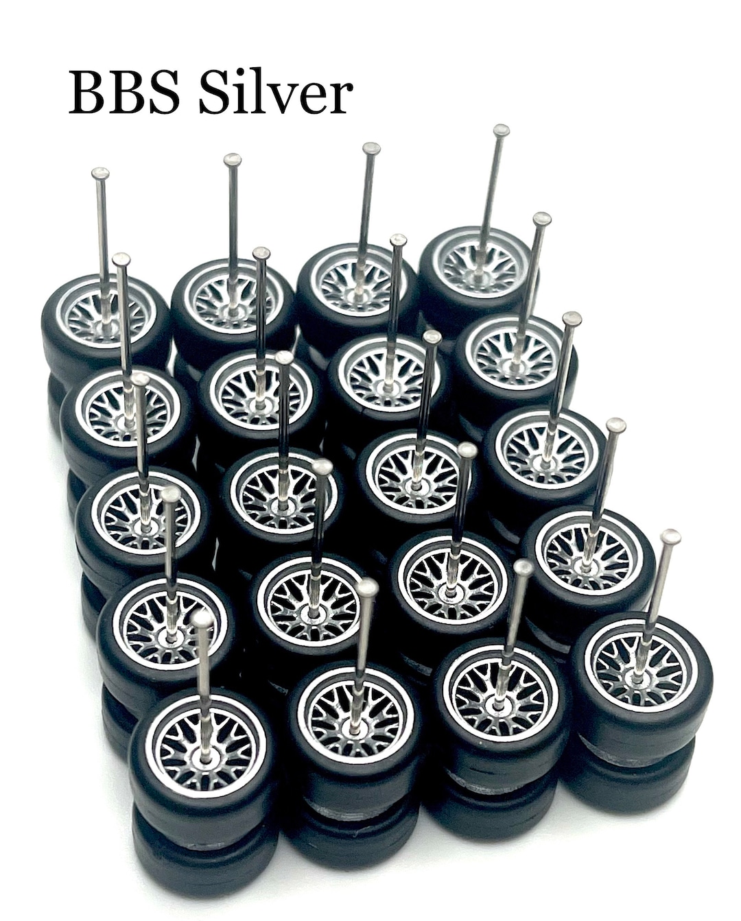 BBS Silver (10 PACK SET) 11 Mm - 1/64 Scale W/ Rubber Tires - Etsy