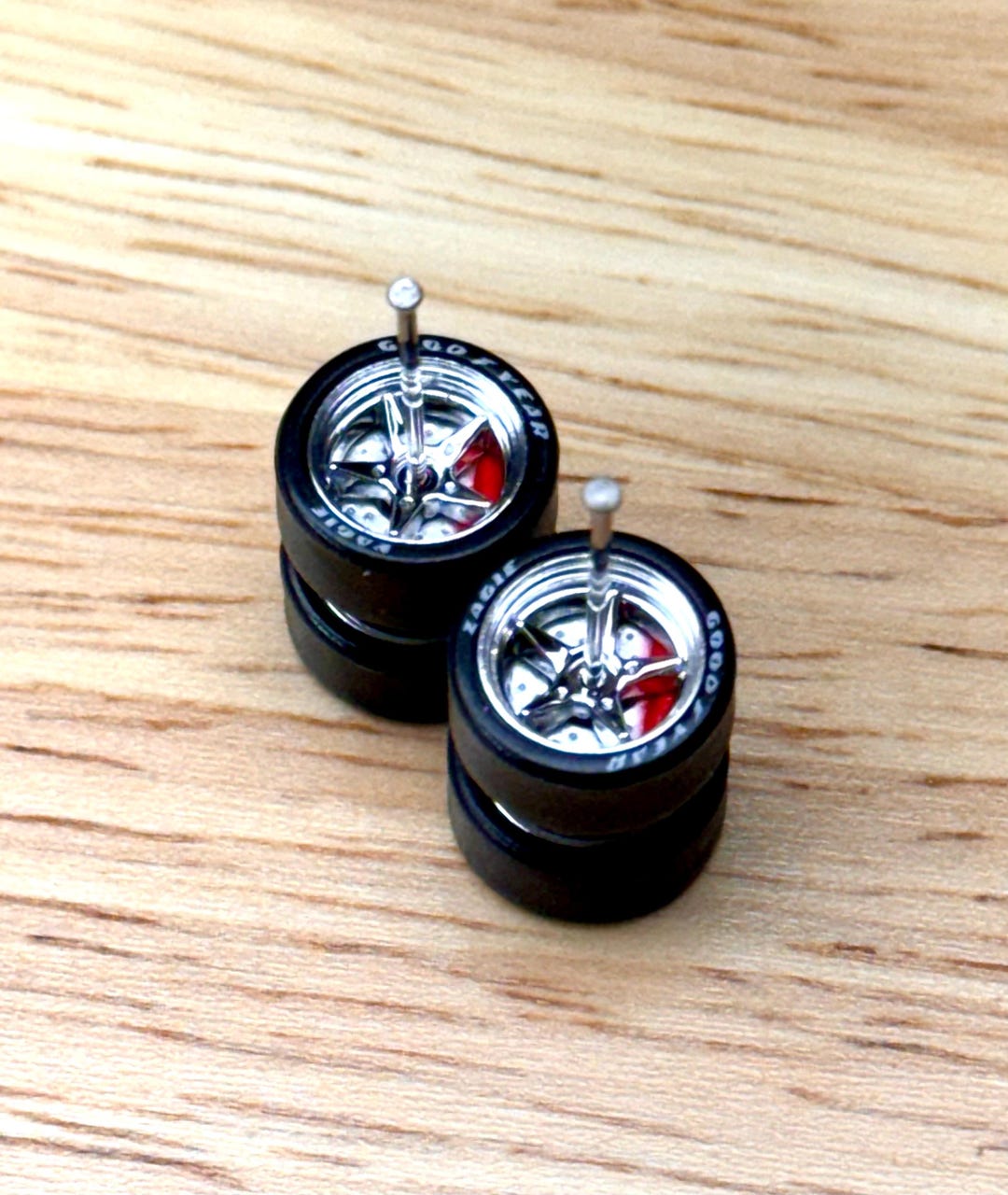 5 Spoke Alloy Chrome Short Axle (SINGLE SET) 11 Mm - 1/64 Scale W ...