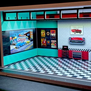 50’s Diner Theme LED Display Diorama - Etsy