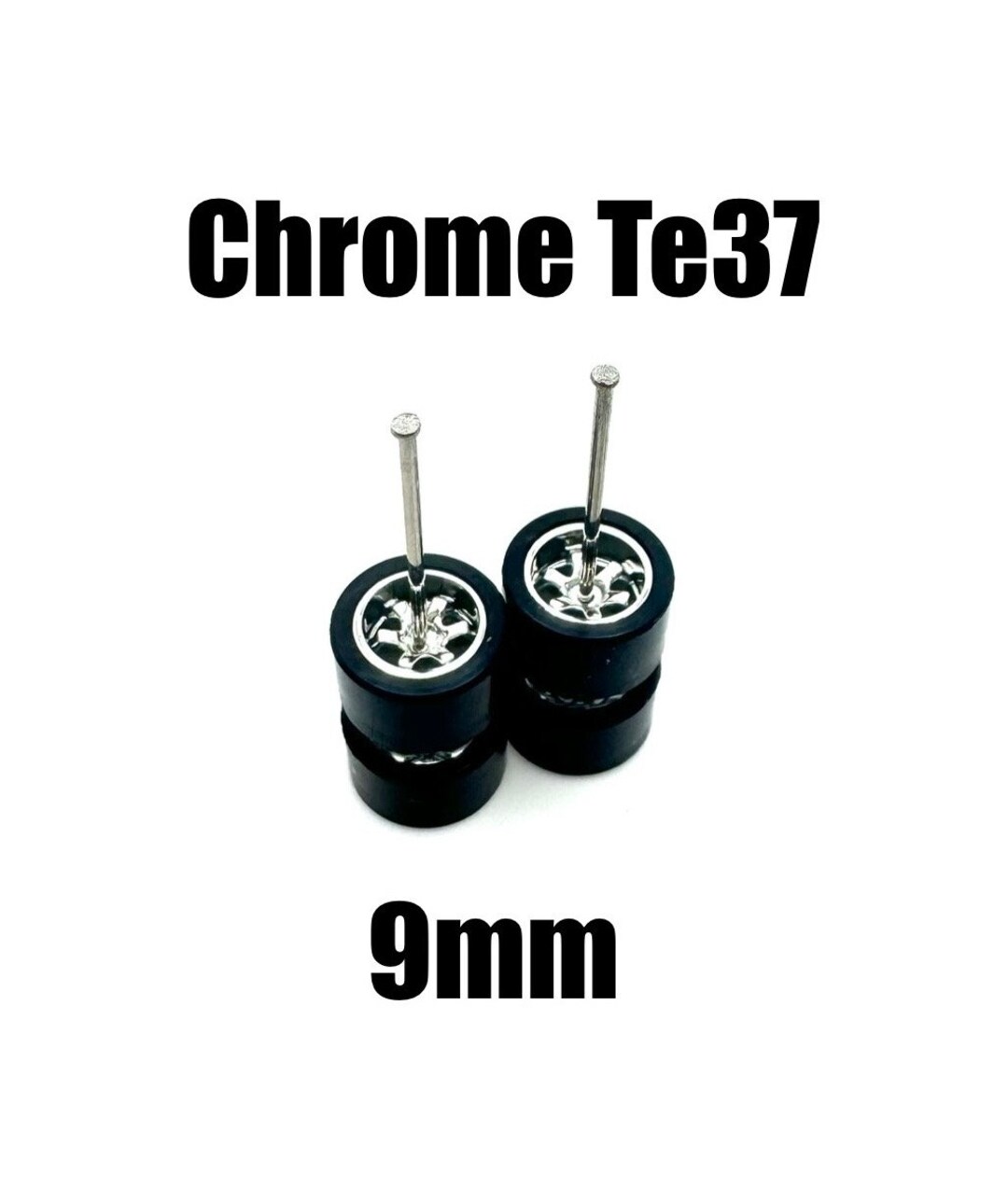 Te37 Chrome Electroplated 9mm (25 Pack Set) - 1/64 Scale W/ Rubber ...