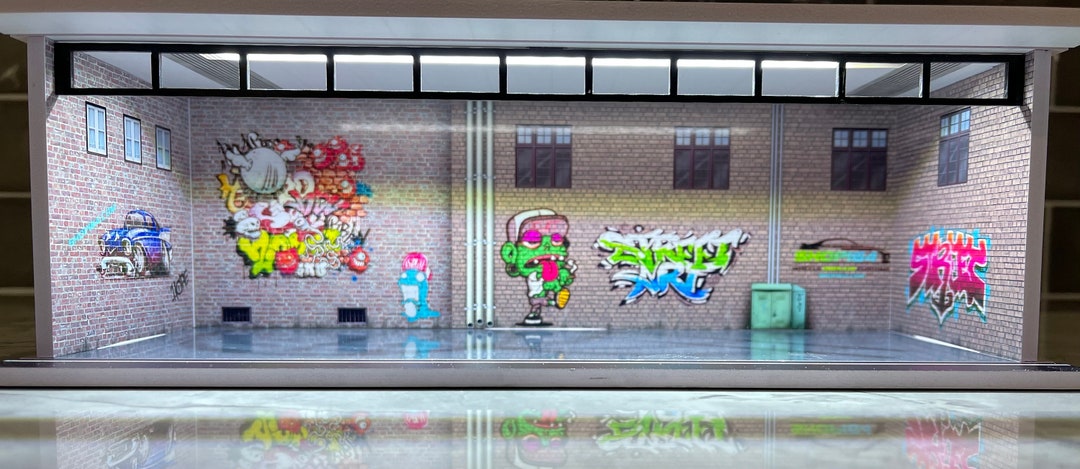 Graffiti Brick Wall Theme LED Display Diorama - Etsy