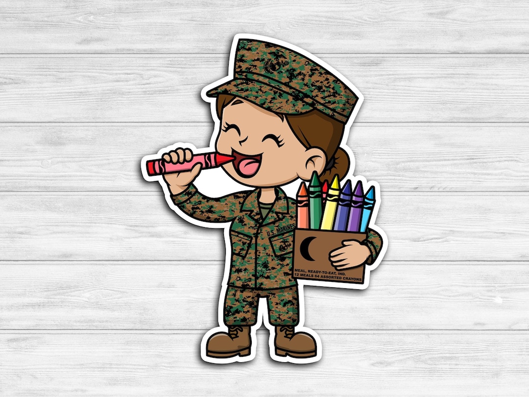 Marine Crayon Eater Custom Vinyl Sticker, USMC Sticker, Fewer the ...