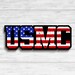 USMC Distressed American Flag Vinyl Sticker | Marine Corps Sticker ...
