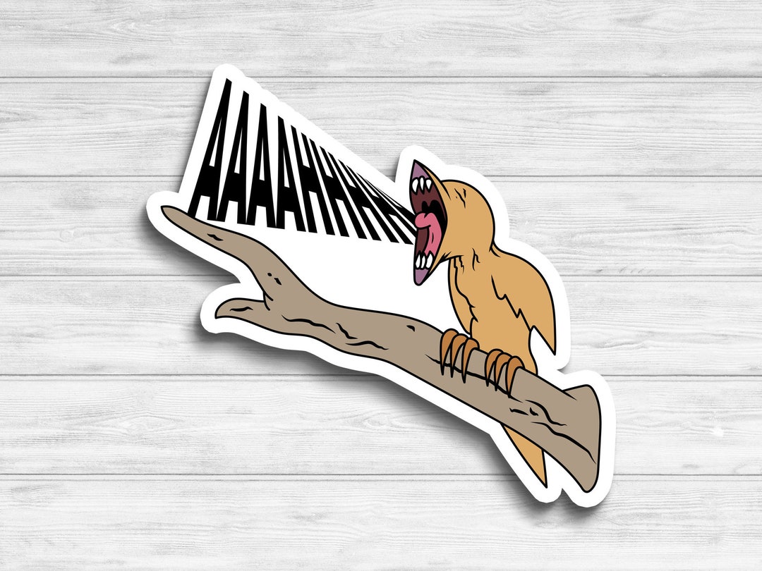 Yelling Bird Vinyl Sticker | Smiling Friends Sticker - Etsy