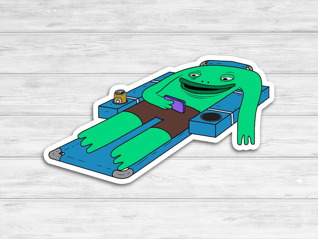 Mr. Frog Poolside Smiling Friends Vinyl Sticker - Etsy