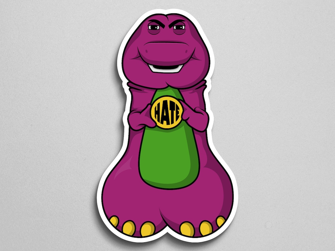 Barney Inspired Dick With A Ball of Hate Sticker - Etsy