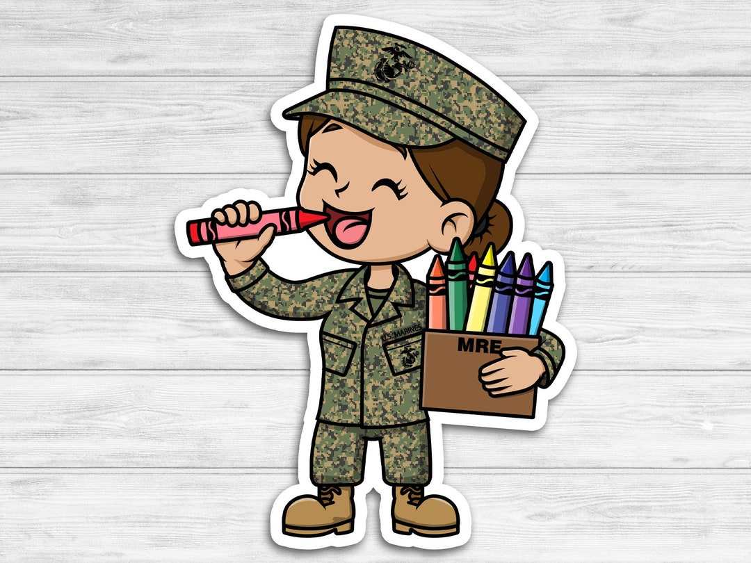 Marine Crayon Eater Custom Vinyl Sticker, USMC Sticker, Fewer the ...