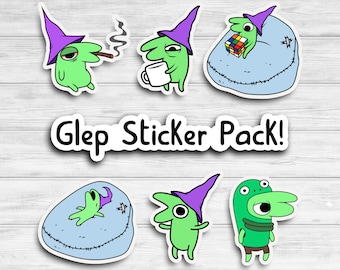 Smiling Friends Glep Vinyl Water Resistant Decal Sticker Glitter or ...