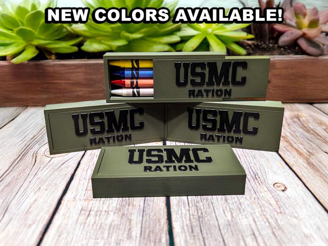 USMC Ration 3D Printed Box With Surprise Crayons - Fun Gag Gift for ...