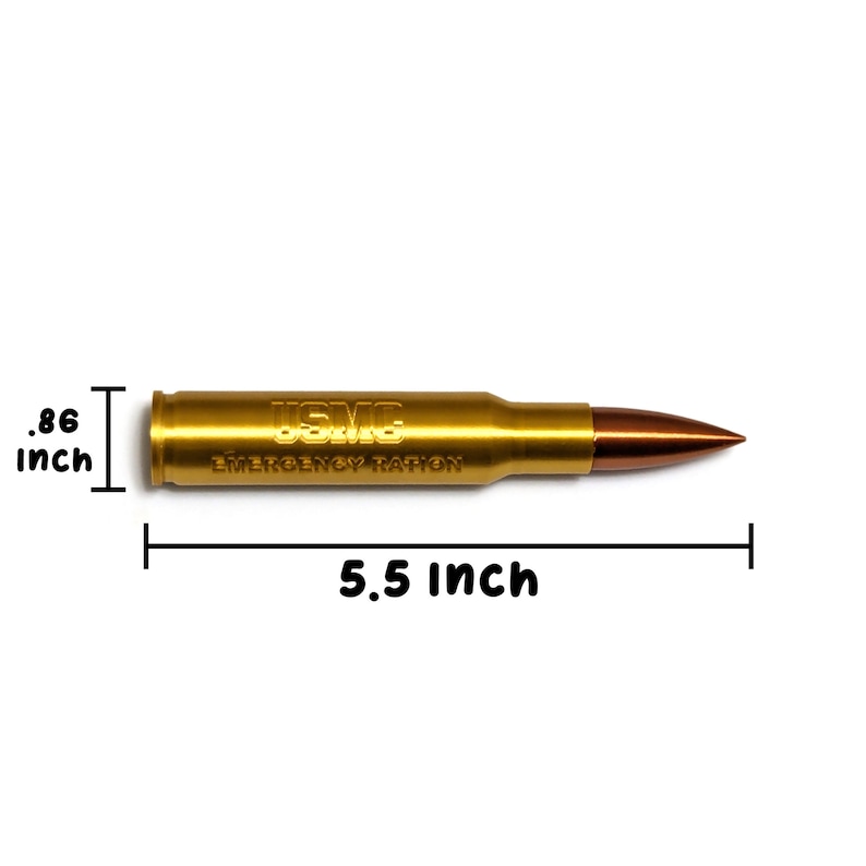 50 Caliber Bullet USMC Crayon Ration 3D Printed Gift for Marine Marine ...