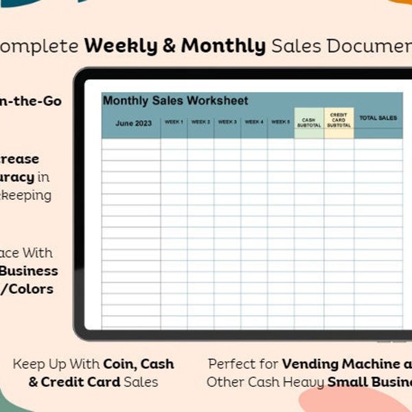 Vending Machine Spreadsheet - Etsy