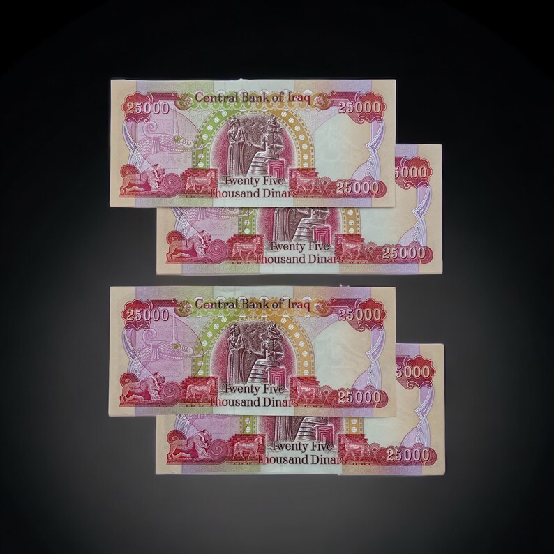 50,000 Iraq Dinars (IQD): 2 X 25,000 IQD | Uncirculated 2003 Banknotes ...